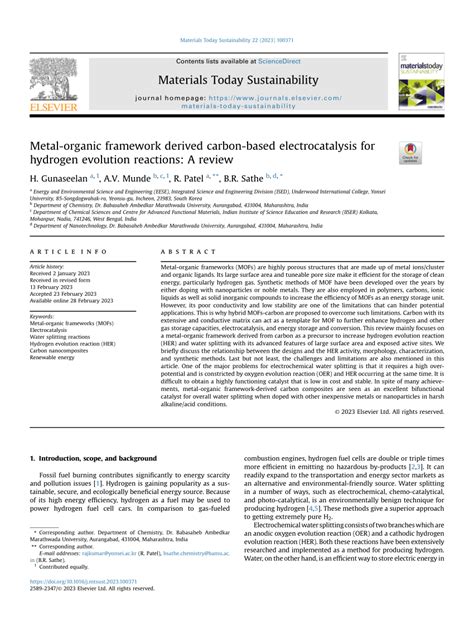 Pdf Metal Organic Framework Derived Carbon Based Electrocatalysis For