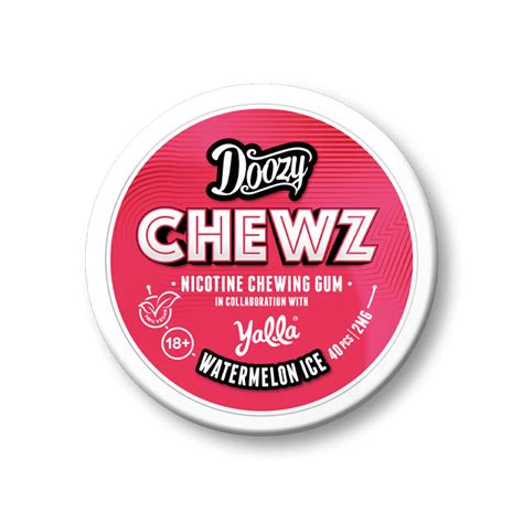 Watermelon Ice Doozy Chewz Nicotine Chewing Gum 40 Pcs Per Tub