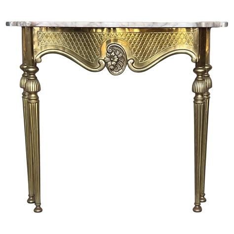 Koi Console Table In Brass With Marble Top For Sale At 1stdibs