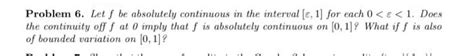 Solved Problem Let F Be Absolutely Continuous In The Chegg Com