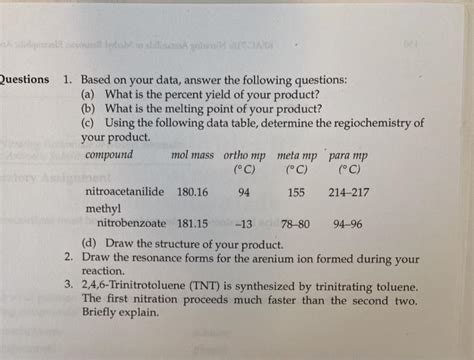 Solved Partner Data Sheet Acetanilide Methyl Benzoate