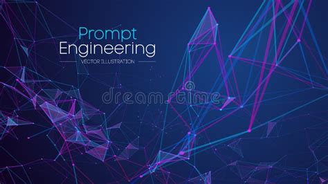 Prompt Engineering Ai And Data Visualization Plexus Structure Neural Network Stock Vector