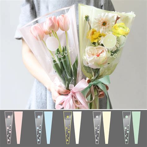 꽃 포장지 꽃 부케 포장 선물 가방 싱글 장미 포장지 가방 결혼식 장식 졸업 선물 Aliexpress