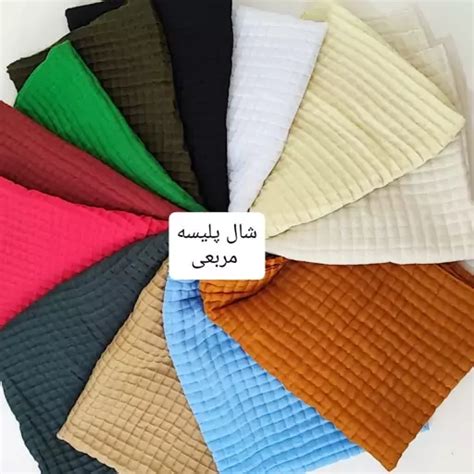 خرید و قیمت شال نخی پلیسه مربعی منگلوله دار خنک و سبک از غرفه ارزانکده شال و روسری ماه