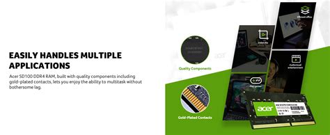 Acer Sd100 Ddr4 32gb 3200 Mhz Ram Sodimm Pc4 2500 Cl22 Computer Memory