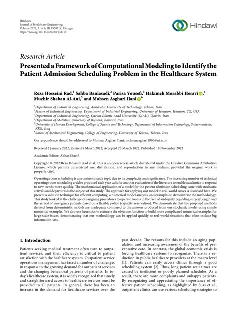 Pdf Presented A Framework Of Computational Modeling To Identify The Patient Admission