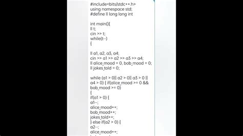 Stand Up Comedian Codechef Contest Solution Shorts