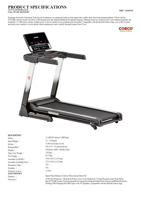 2 Hp Home A6 0 Treadmill Bluetooth 150kg At ₹ 126999 In Vadodara Id 2854456577648