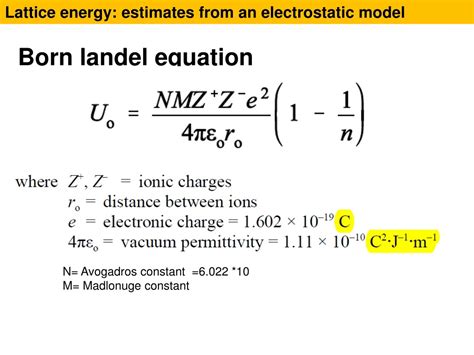 Lattice Energy Of Nacl Jordworkshop