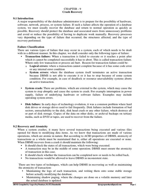 Crash Recovery Pdf Backup Database Transaction