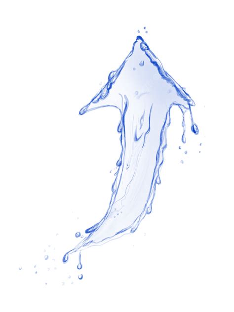 Science And Technology Creative Water Flow Arrow Hand Drawn Illustration Realistic Style Blue