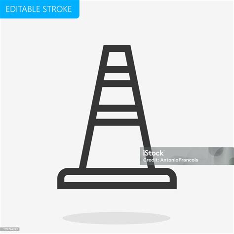 교통 콘 아이콘 아이콘 픽셀 완벽한 편집 가능한 스트로크 벡터 3차원 형태에 대한 스톡 벡터 아트 및 기타 이미지 3차원 형태 개념 개념과 주제 Istock