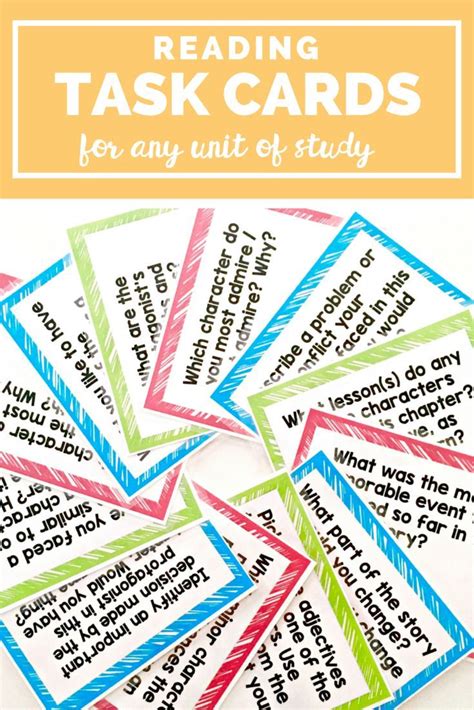 Reading Response Task Cards Reading Response Middle School Writing Reading Task Cards