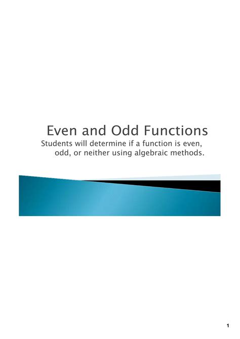 1 06 even and odd functions notes pdf physics science