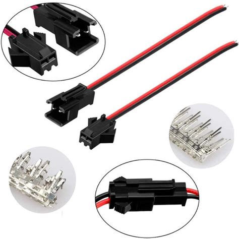 1pair Lock 2 Pin Jst Connector Balck White Kit Lock Type 2 Pin Jst Male Female Connector Plug 2