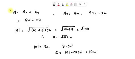Solved Vector A⃗ Has Components Ax 6 M And Ay 2 M Vector B⃗ Has A Magnitude Of 8 M And