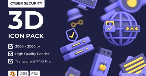 Cyber Security 3d Icon Pack Objects Ft 3d And Illustration Envato