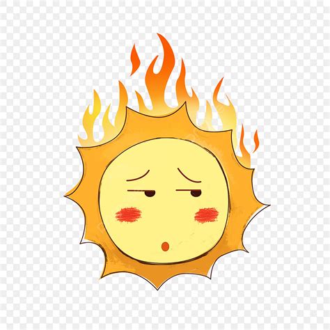 붉은 태양 일러스트 손으로 그려진 된 만화 그린 그림 태양 클립 아트 붉은 태양 자유형 태양 Png 일러스트 및 Psd