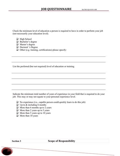 Job Questionnaire DOC