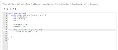 Solved Write A For Loop That Prints From Firstnumber To