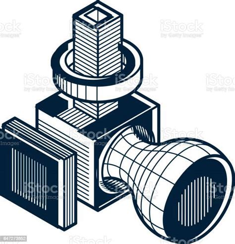 추상적인 벡터 기하학적 형태 3d 창의적인 모양입니다 0명에 대한 스톡 벡터 아트 및 기타 이미지 0명 3차원 형태 개념 기호 Istock