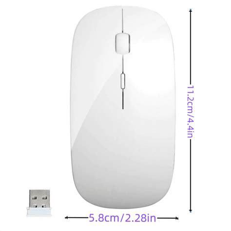 2 4ghz Wireless Rechargeable Ultra Thin Mouse Compatible With Usb A Windows And Desktop And