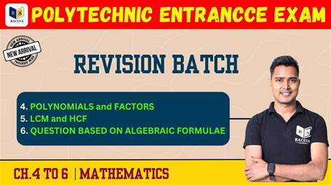 Polytechnic Entrance Exam Revision Batch Ch4 To 6 Mathematics By Erashok Sir Youtube