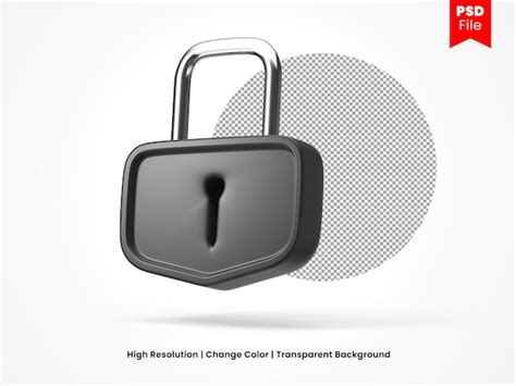Premium Psd 3d Rendering Padlock