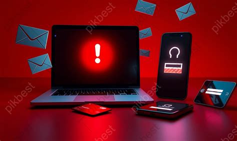 Cybersecurity Alert Digital Devices Showing Warning Signs Of Phishing Emails Backgrounds 