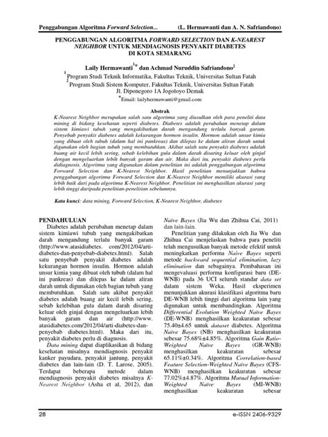 Id Penggabungan Algoritma Forward Selection Pdf