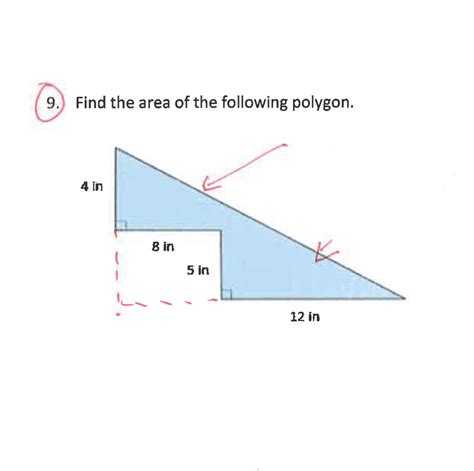solved find the area of the following polygon