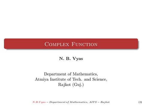 Complex Function Ppt