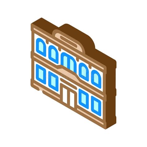 Business Bank Building Isometric Icon Vector Illustration Stock Illustration Illustration Of