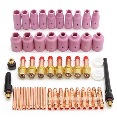51pcs Wp 17 18 26 Tig Kit And Tig Welding Torch Consumables Accessories Set Nozzles Back Caps