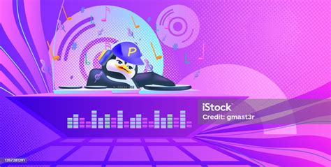 귀여운 펭귄 디스크 기수 남극 조류 Dj 음악 파티 개념 전체 길이 Dj에 대한 스톡 벡터 아트 및 기타 이미지 Dj 펭귄 가공의 인물 Istock