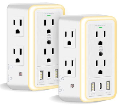 Multi Plug Outlet Outlet Extender With USB Charging Ports Pack Modern Home