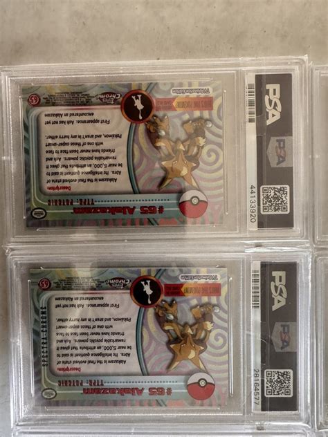 Pokemon Psa 10 Topps Chrome Tekno Sparkle Spectra And Base Alakazam