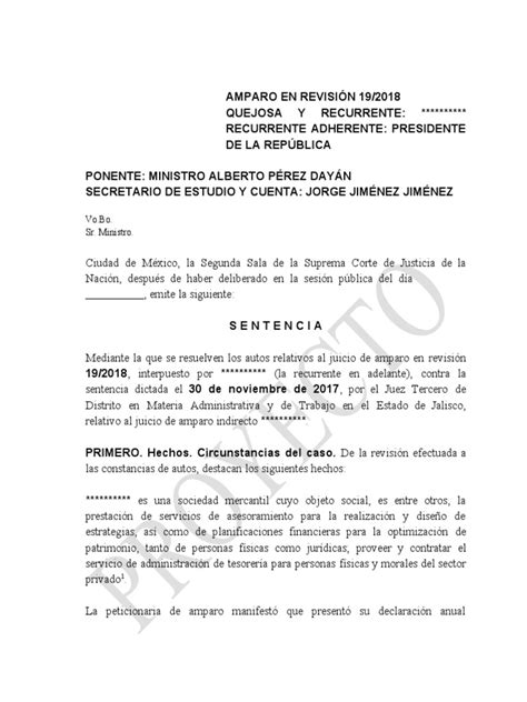 Amparo Carta Pdf Sentencia Ley Contador