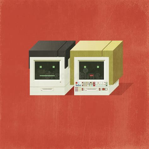 Male And Female Computers Stock Illustration Illustration Of Isometric