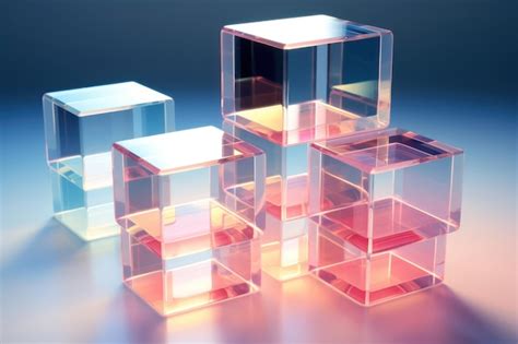 Premium Photo Geometric Cubes With Glowing Edges