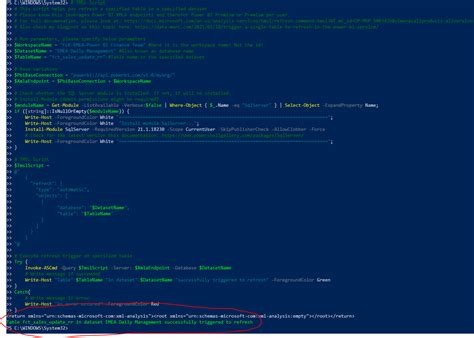 Solved Power Shell Script To Refresh A Single Table Microsoft Fabric