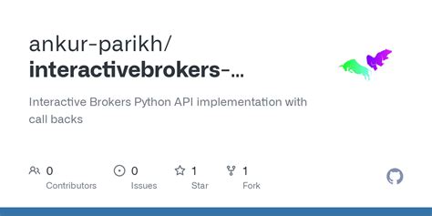 github ankur parikh interactivebrokers python interactive brokers