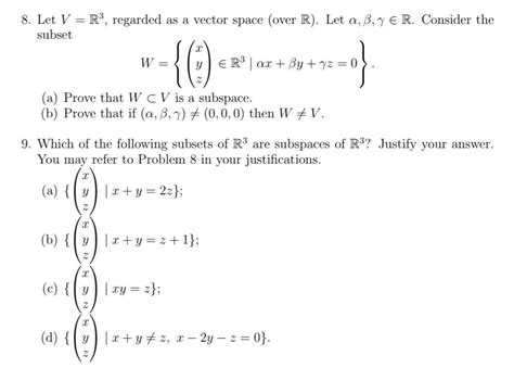 solved 8 let v r3 regarded as a vector space over r