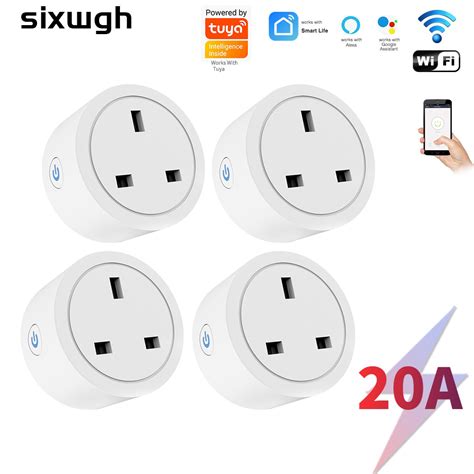 20a 16a Tuya Wifi Socket Uk Plug Smart Socket Wifi Switch Energy Metering Timer App Control