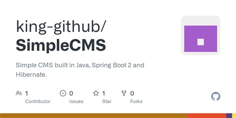 Github King Github Simplecms Simple Cms Built In Java Spring Boot And Hibernate