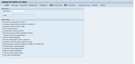 ICLX CLAIM GUID SAP Tcode Display GUIDs For A Claim Transaction Code