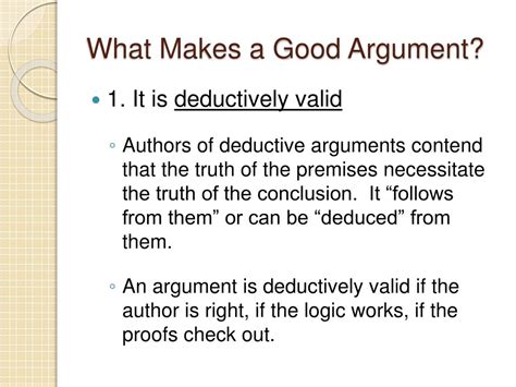 PPT What Makes A Good Argument PowerPoint Presentation Free Download ID