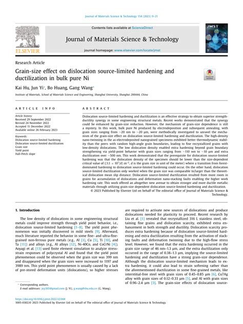 pdf grain size effect on dislocation source limited hardening and