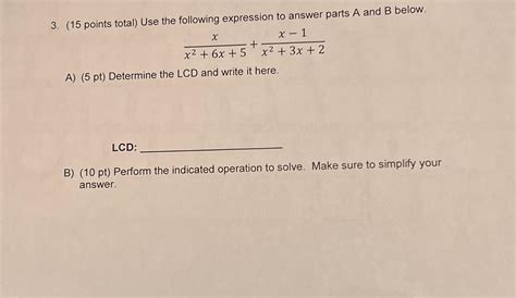 solved 15 ﻿points total ﻿use the following expression to