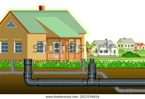 Pipeline Various Purposes Individual Connection Underground Stock Vector Royalty Free